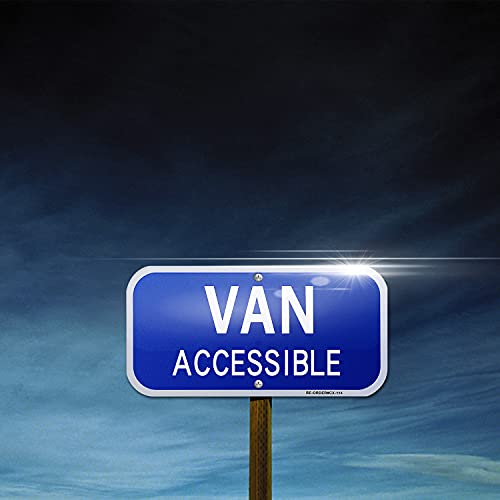 MUXYH Van Accessible Sign 2 Pack, Handicap Parking Sign, 6" x 12" Engineer Grade Reflective Aluminum, Waterproof, Easy to Mount