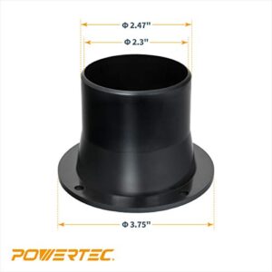 POWERTEC 70298 Dust Port Inlet Flange, 2.5-Inch OD Opening for Flexible Hose