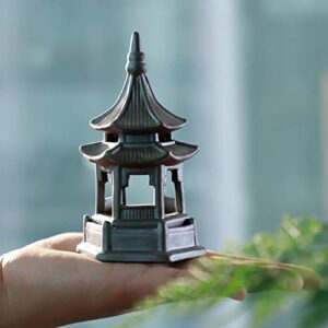 KESYOO Miniature Pagoda Statue Zen Garden Pagoda Figurine Chinese Zen Asian Decor Bonsai Decoration Miniature Accessories