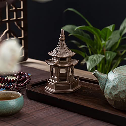 KESYOO Miniature Pagoda Statue Zen Garden Pagoda Figurine Chinese Zen Asian Decor Bonsai Decoration Miniature Accessories