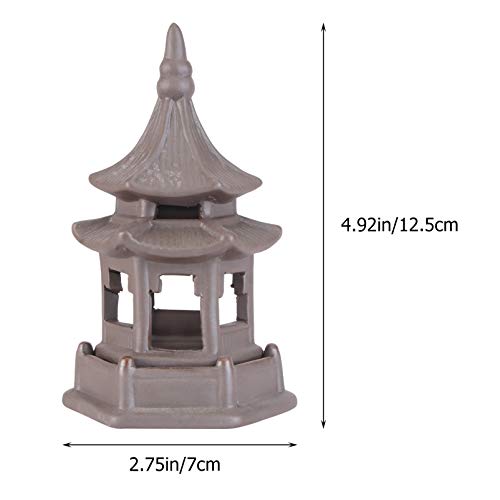 KESYOO Miniature Pagoda Statue Zen Garden Pagoda Figurine Chinese Zen Asian Decor Bonsai Decoration Miniature Accessories