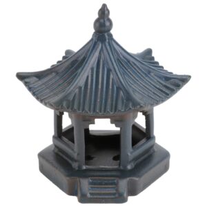 pretyzoom mini pagoda statue miniature ceramic pagoda fairy garden accessories diy hexagon pavilion exotic environments micro landscape zen garden dollhouse decoration