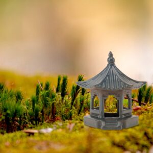 PRETYZOOM Mini Pagoda Statue Miniature Ceramic Pagoda Fairy Garden Accessories DIY Hexagon Pavilion Exotic Environments Micro Landscape Zen Garden Dollhouse Decoration