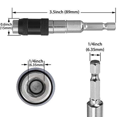 2 Pack Pivoting Bit Holder Magnetic Pivot Drill Bit Holder Quick Release Flexible Screwdriver Bit Holder for Tight Spaces or Corners