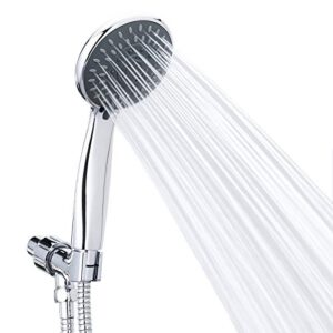 high pressure handheld shower head briout 5-settings powerful water spray shower head against low pressure water flow with stainless hose and adjustable mount