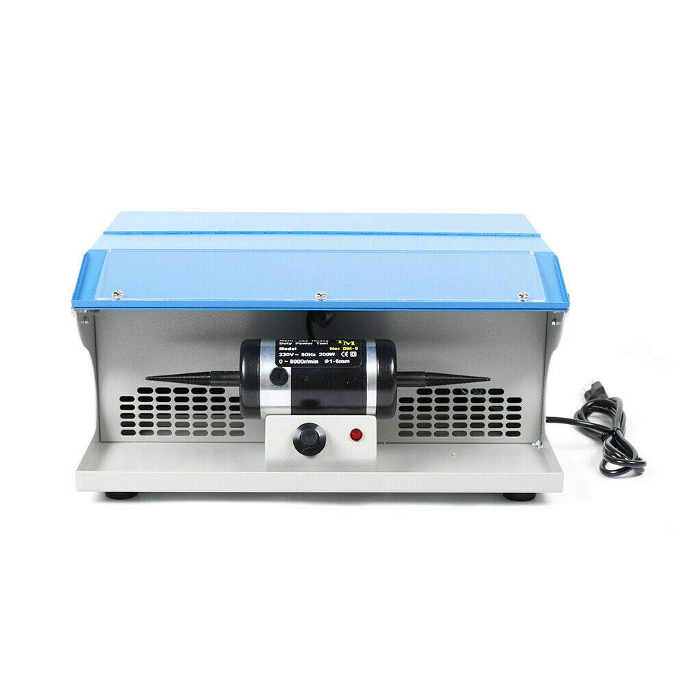 200W Polishing Buffing Machine,Desktop Jewelry Buffing Machine Dust Collector with Light ,110V 0-8000 Rpm/min Multifunction Bench Jewelry Rock Buffing Collector