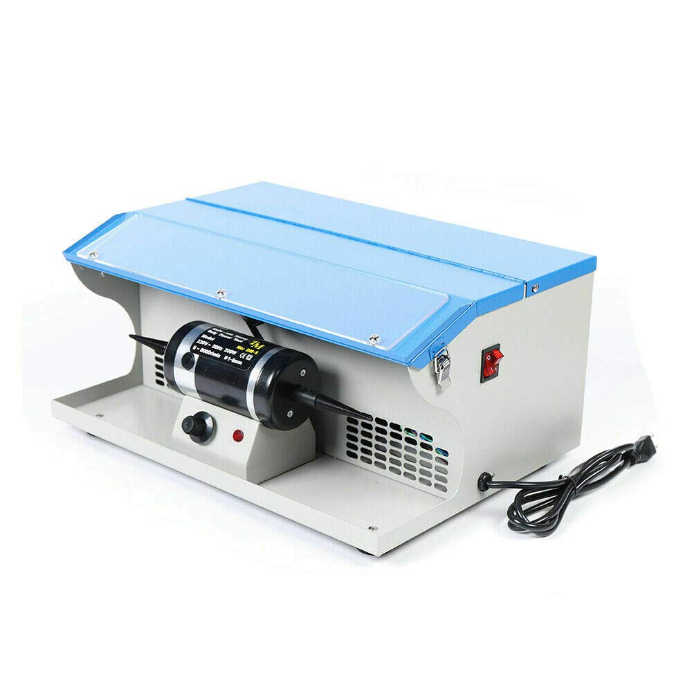 200W Polishing Buffing Machine,Desktop Jewelry Buffing Machine Dust Collector with Light ,110V 0-8000 Rpm/min Multifunction Bench Jewelry Rock Buffing Collector