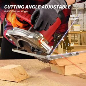 AVID POWER Circular Saw, 15 Amp Corded Circular Saw 7-1/4 Inch Electric Saw for Cutting Wood, Metal and Plastic, Solid Aluminum Base Plate