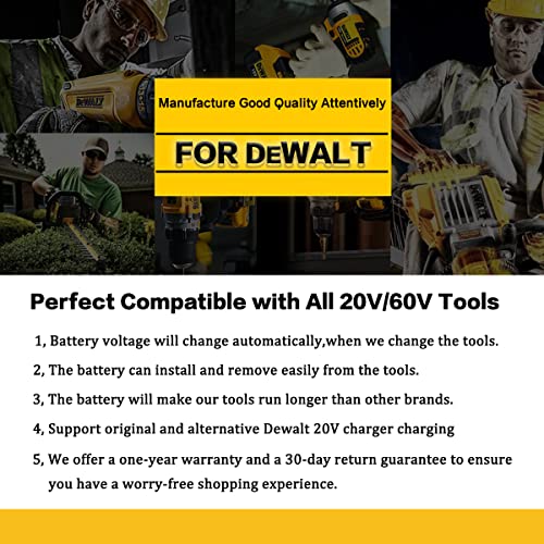 Devrig Replacement for Dewalt 9.0Ah Flexvolt 20V/60V Battery Compatible with Dewalt 20/60 Volt Max Battery DCB606 DCB609 DCB612 DCB204 DCB206