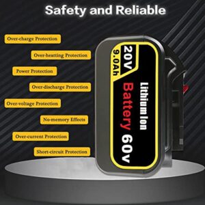 Devrig Replacement for Dewalt 9.0Ah Flexvolt 20V/60V Battery Compatible with Dewalt 20/60 Volt Max Battery DCB606 DCB609 DCB612 DCB204 DCB206