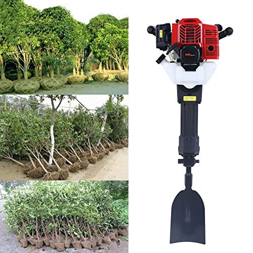 Gasoline Excavator Tree Shovel Drilling Machine, 52cc 2 Stroke Garden Tree Digger, Post Hole Digger with Proportioning Bucket and Funnel Filter