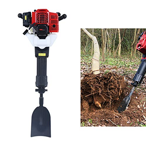 Gasoline Excavator Tree Shovel Drilling Machine, 52cc 2 Stroke Garden Tree Digger, Post Hole Digger with Proportioning Bucket and Funnel Filter