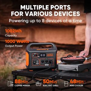 Jackery Portable Power Station Explorer 1000, 1002Wh Solar Generator (Solar Panel Optional) with 3x110V/1000W AC Outlets, Solar Lithium Battery Pack for Outdoor RV/Van Camping, Emergency (Renewed)