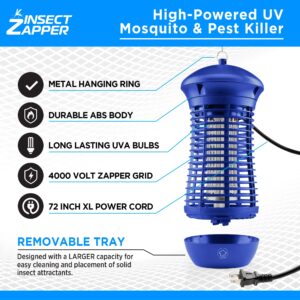 Livin’ Well Bug/Mosquito Zappers 2 Pk - 2 Electric UV Light Bulb with 1250 Sq. Feet Range, UV-A Bulb and Detachable Insect Trap, 1200V Outdoor and Indoor Bug Zapper Fly Killer