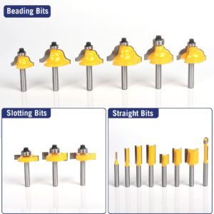 MNA Router Bits 35 Pcs Set, 35 Pieces 1/4 Inch Shank Router Bit Kit. American Router Bit Set Complete Set.