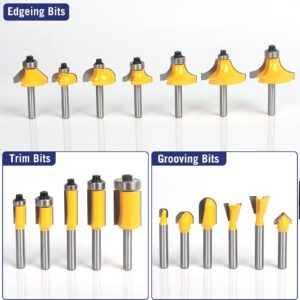 MNA Router Bits 35 Pcs Set, 35 Pieces 1/4 Inch Shank Router Bit Kit. American Router Bit Set Complete Set.