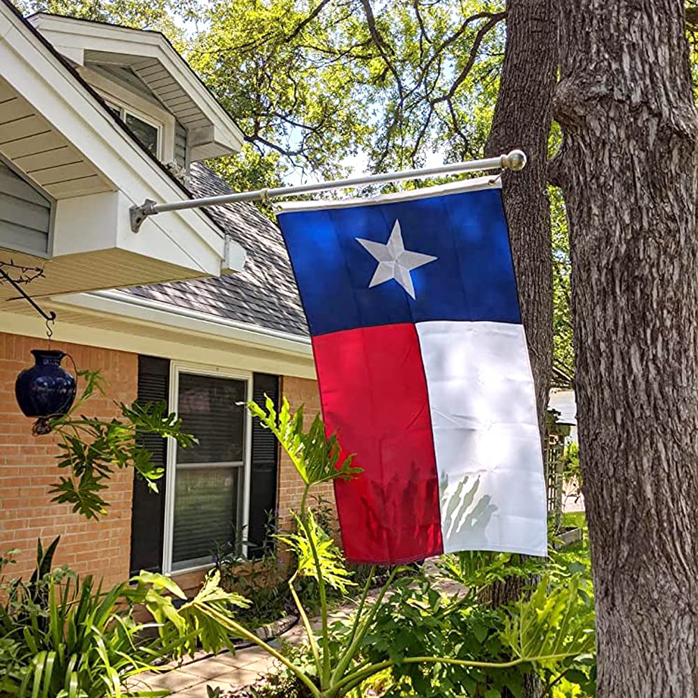 Texas Flag Outdoor - Heavy Duty Nylon Texas State Flags with Embroidered Stars, Sewn Stripes and Brass Grommets