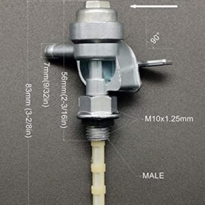 YAMAKATO Generator Petcock Fuel Tank Shut Off Valve Gas Switch 310574GS for Champion Generac 310573GS 193272GS 204743GS All Power Briggs and Stratton etc., M10X1.25mm