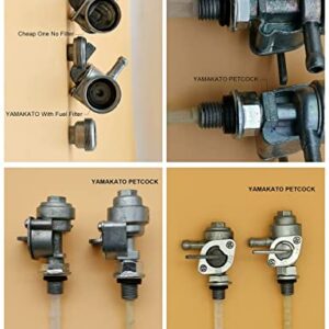 YAMAKATO Generator Petcock Fuel Tank Shut Off Valve Gas Switch 310574GS for Champion Generac 310573GS 193272GS 204743GS All Power Briggs and Stratton etc., M10X1.25mm