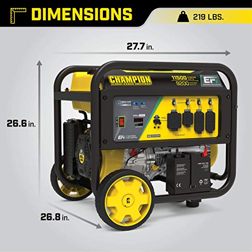 Champion Power Equipment 100485 PRO 11,500/9,200-Watt Portable Generator with Carburetor-Free Electronic Fuel Injection (EFI) Engine and CO Shield