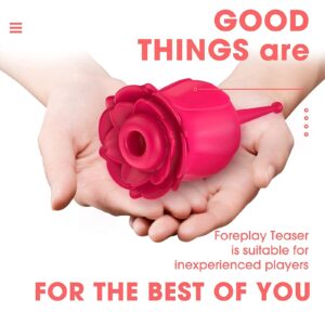 Rose Toy for Women, 2021 Rechargeable Women's Rose Flowers Toys for Girlfriend, 7+5 Mode, Funny Gifts, Unique Gifts for Her, Valentine's Day Wedding (02-Red)