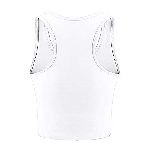 wodceeke 4 Pieces Basic Crop Tank Tops Sleeveless Racerback Crop Sport Top for Women Solid color yoga vest T-shirt (F Set, XXL)