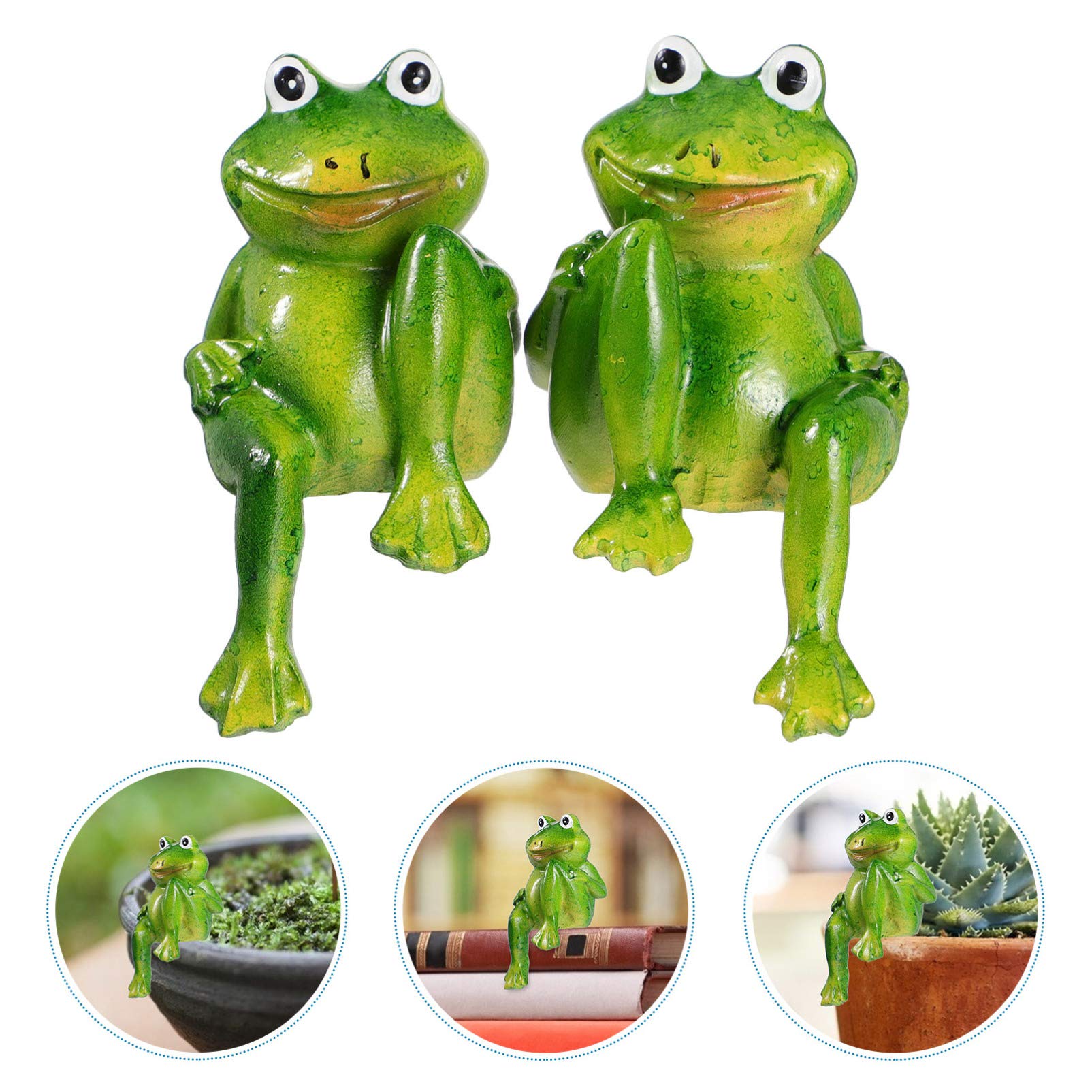 Hemoton 1 Pair Frog Ornaments Frog Sculpture Frog Garden Statute Frog Figurine Statue Model Couple Frog Figurine Outdoor Playset Decoraciones para Salas De Casa Household Resin Lawn Lovers