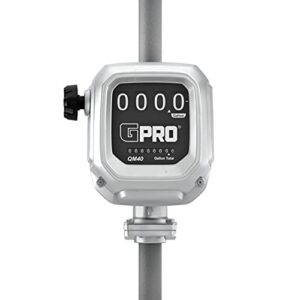 GPRO - QM40 Mechanical Fuel Meter in Gallons, 2-40 GPM, 1" NPT Quick Fit Modular Flanges, 4-Digit Display, Extreme Accuracy (139000-01)