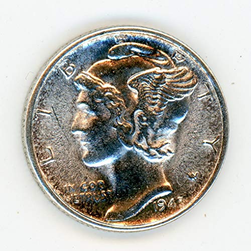 1943 S Mercury FS-511 Trumpet Tail Dime MS-63