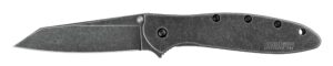 kershaw random leek, blackwash, 3 inch sandvik 14c28n stainless steel blade, speedsafe opening, reverse tanto, 1660rbw