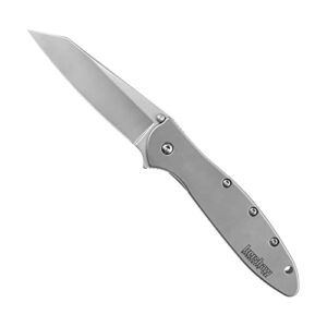 Kershaw Random Leek, 3 inch Sandvik 14C28N Stainless Steel Blade, SpeedSafe Opening, Reverse Tanto, 1660R,Silver