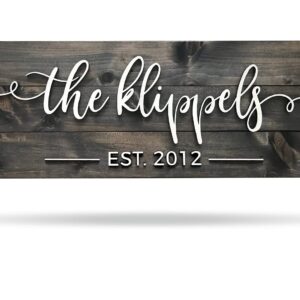 Custom Wood Sign Personalized Handmade Wedding Gift Wood Wall Art Personalized Sign Last Name Sign Established Sign Wooden Signs Bridal Shower Gift Anniversary Gift