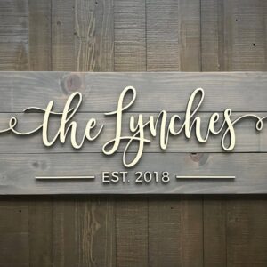 Custom Wood Sign Personalized Handmade Wedding Gift Wood Wall Art Personalized Sign Last Name Sign Established Sign Wooden Signs Bridal Shower Gift Anniversary Gift