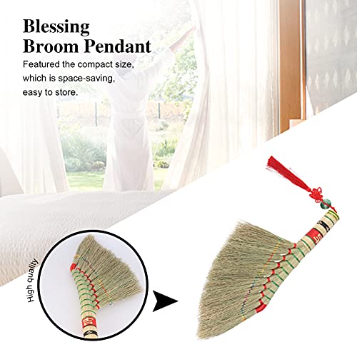 DOITOOL Dust Brush Small Broom Natural Home Cleaning Broom Home Cleaning Tool Wood Handle Retro Nature No Static Electricity Sweeping Broom Sofa Car Corner and More