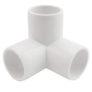 MARRTEUM 1/2 Inch 3 Way PVC Fitting Furniture Grade Pipe Corner Elbow for Greenhouse Shed/Tent Connection/Garden Support Structure/Storage Frame [Pack of 6]