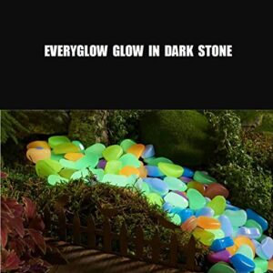 everyglow glow in the dark rocks for outdoor,garden yard decor, aquarium rocks, fish tank,walkway, swimming pool, diy decorative glow stones luminous pebbles rocks(multicolor)