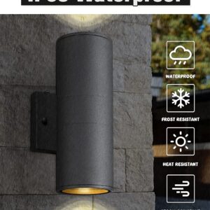 Ken & Ricky Outdoor Wall Light, Dusk to Dawn Sensor Exterior Light Fixture, Up and Down Wall Sconce with Photocell Sensor for Porch Patio Garage House Entryway-1 Pack