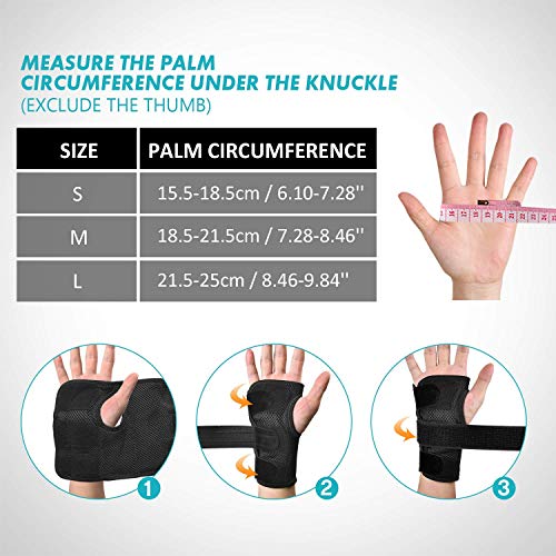 BraceFun Wrist Brace for Carpal Tunnel - Adjustable Wrist Support Brace with Splints Right Hand - Hand Support Removable Metal Splint and to Help Night Sleep Relieve and Treat Wrist Pain, Sports