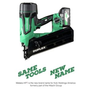 Metabo HPT 36V MultiVolt™ Cordless Forming Nailer | 21 Degree Duplex Nail, up to 3-1/2-Inch | 1-36V Battery + Charger | NR3675DD