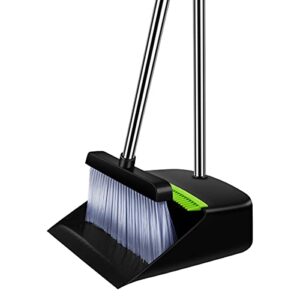 flybanboo broom and dustpan, dustpan and broom set, long handle broom set can be used in home kitchen room office lobby broom combo