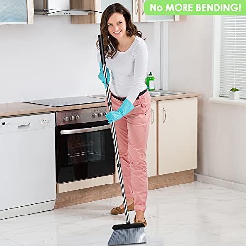 FlyBanboo Broom and Dustpan, Dustpan and Broom Set, Long Handle Broom Set Can be Used in Home Kitchen Room Office Lobby Broom Combo