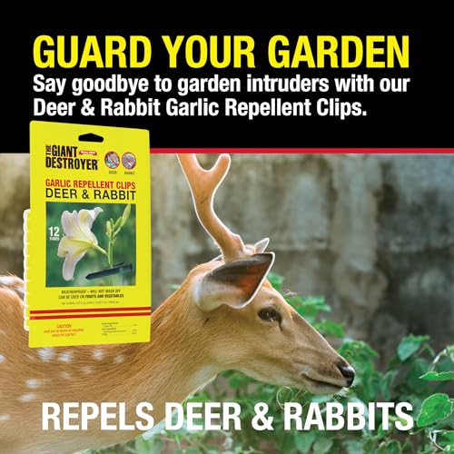 The Giant Destroyer 700 Garlic Deer & Rabbit Repellent, 12 Clips, Green