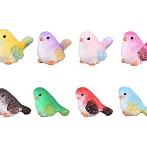 HoneyToys 8pcs Resin Mini Birds, Miniature Figurines, Fairy Garden Accessories, Fairy Garden Supplies, Fairy Garden Animals for Fairy Garden, Plant Pots, Bonsai Craft Decor