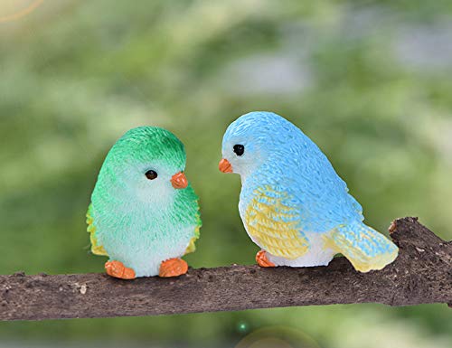 HoneyToys 8pcs Resin Mini Birds, Miniature Figurines, Fairy Garden Accessories, Fairy Garden Supplies, Fairy Garden Animals for Fairy Garden, Plant Pots, Bonsai Craft Decor