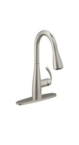 u by moen essie single-handle pull-down sprayer smart kitchen faucet with voice control and power clean