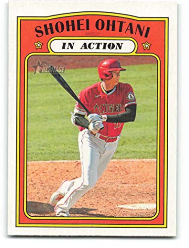 2021 Topps Heritage #246 Shohei Ohtani In Action NM-MT Los Angeles Angels Baseball