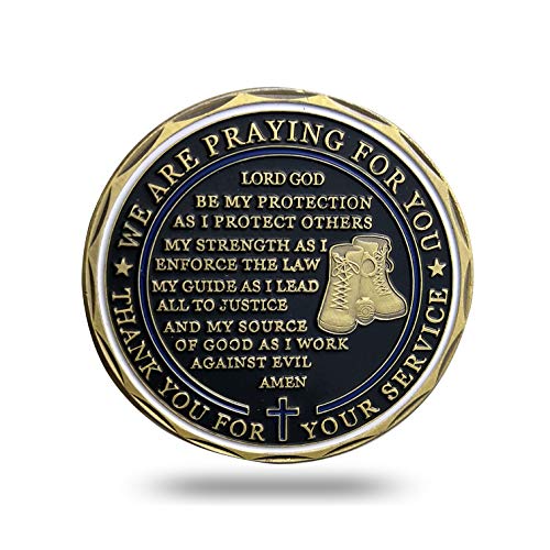 BHealthLife US Police Department Challenge Coin Saint Michael Protect Law Enforcement Policeman's Prayer