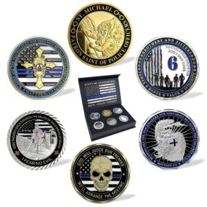 bhealthlife united states police department law enforcement officers challenge coin gift box with 6 police coins