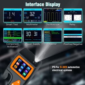 VXDAS Power Circuit Tester Probe Kit, SIGMAPROBE Automotive Breaker Finder Intelligent 9-30V AC/DC Current Resistance Circuit Multimeter Tester Fuel Injector Relay Testing with Oscilloscope Mode