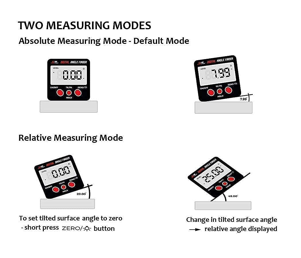 Digital Angle Finder Tool 7 Inch / 180 mm with Pouch/Digital Angle Finder Gauge with Magnetic Base and Backlight Bundle for Woodworking Measurement, Angle Measuring Tool by S&F STEAD & FAST